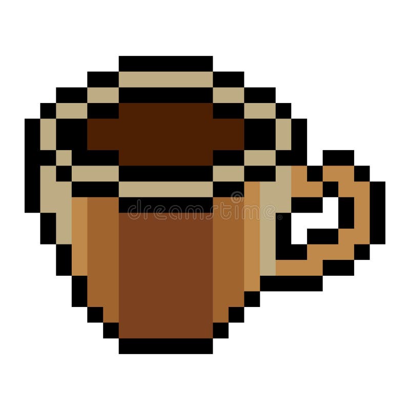 Black Coffee Pixel White Stock Illustrations – 305 Black Coffee Pixel ...