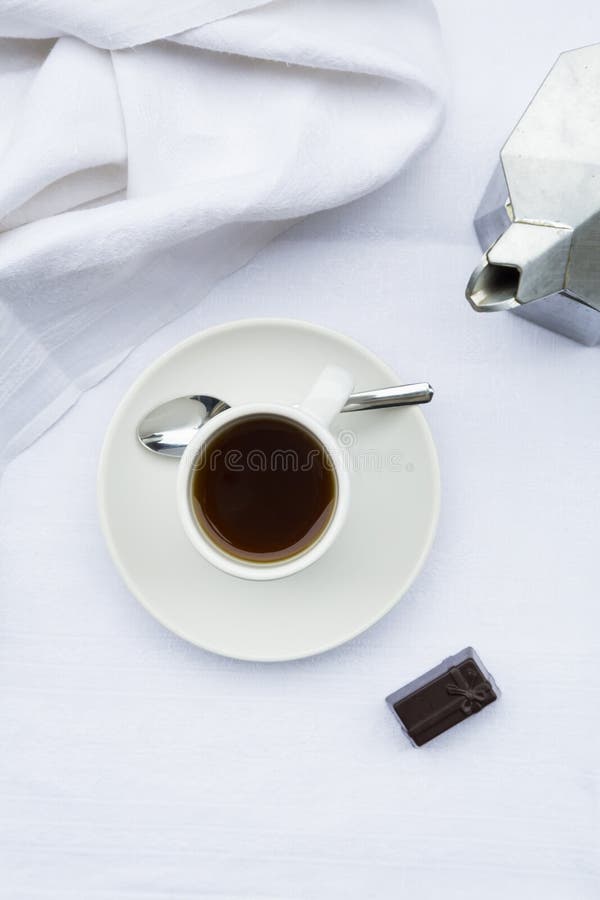 Coffee Cup and Praline and Coffee Maker Stock Image - Image of people ...