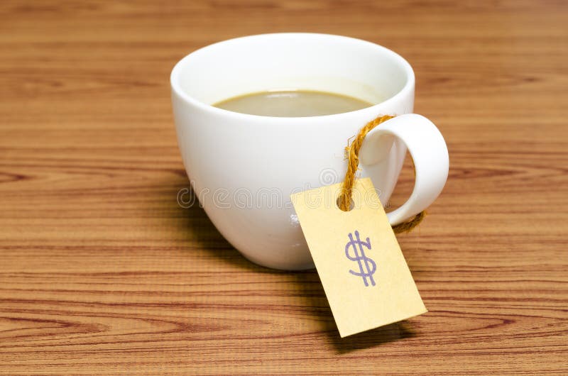 Coffee cup with price tag stock image. Image of break - 41340851