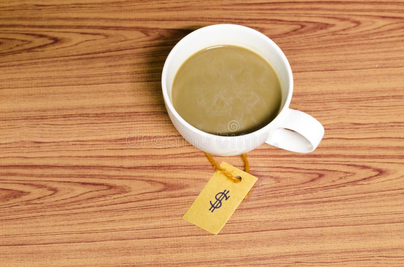 Coffee cup with price tag stock image. Image of break - 41340851