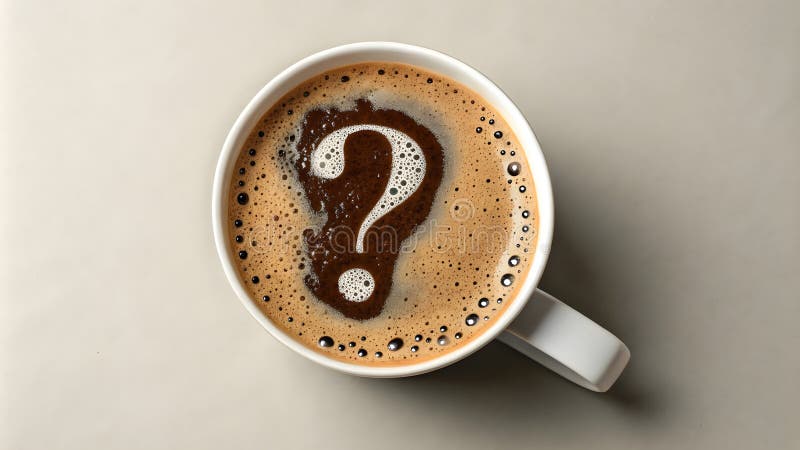 Coffee Cup with Question Mark in Foam. the Concept Uncertainty ...