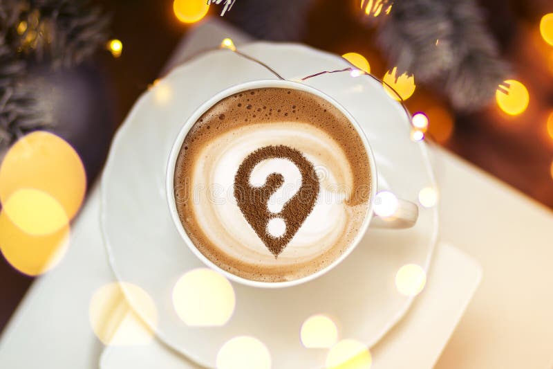 Coffee Cup with Question Mark Stock Photo - Image of background ...