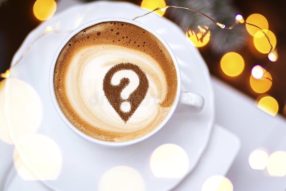 Coffee Cup with Question Mark Stock Photo - Image of drink, sign: 122187080