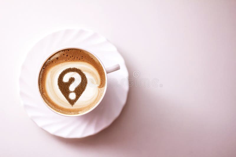 Coffee Cup with Question Mark Stock Photo - Image of questionmark ...