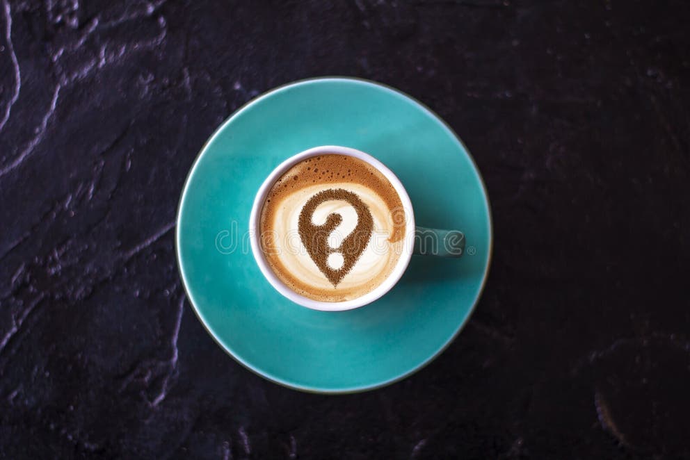 Coffee Cup with Question Mark Stock Image - Image of beverage, view ...