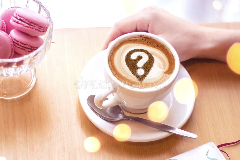 Coffee Cup with Question Mark Stock Photo - Image of questionmark ...