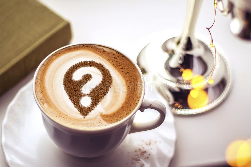 Coffee Cup with Question Mark Stock Image - Image of espresso, foam ...