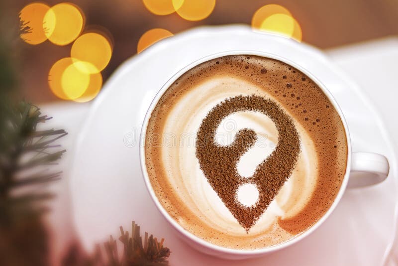 Coffee Cup with Question Mark Stock Image - Image of espresso, brown ...