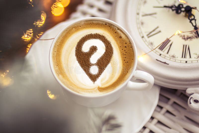 Coffee Cup with Question Mark Stock Photo - Image of cafe, beverage ...