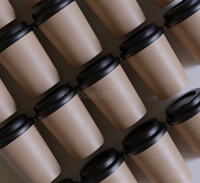 Coffee Cup Realistic Color and Realistic Texture Stock Illustration ...