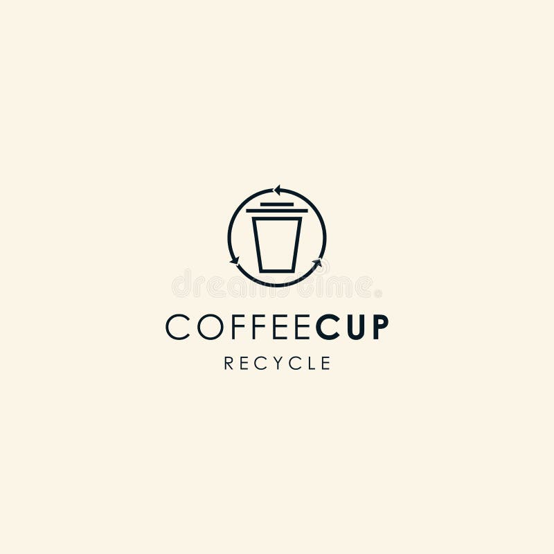 Coffee Cup Recycle Icon Logo Design Vector Inspiration Stock Vector ...