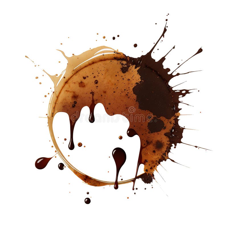 Coffee Cup Rings Stain Isolated on White Background. Stock Illustration ...