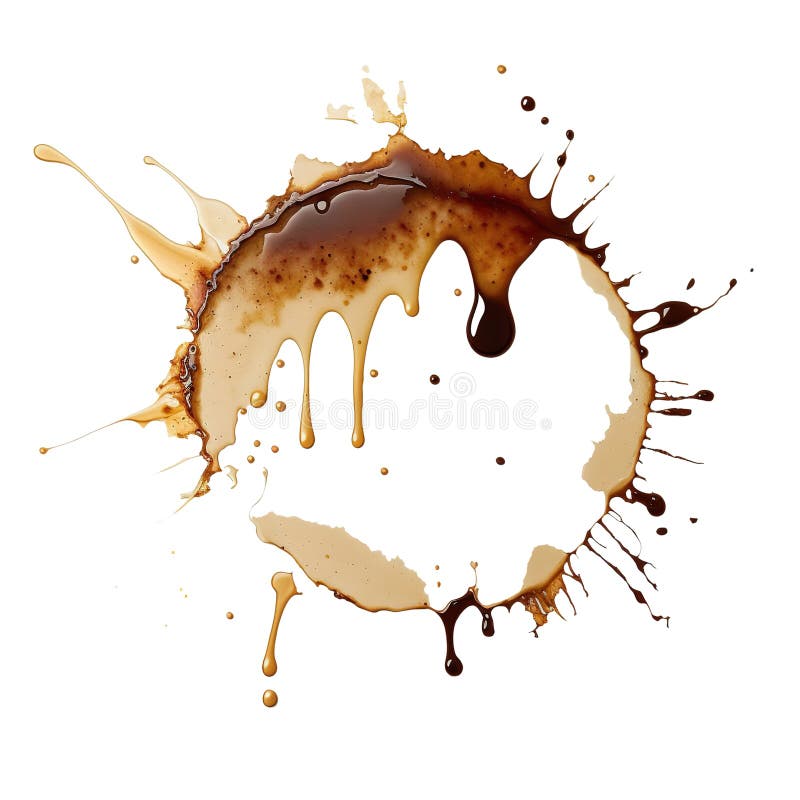 Coffee Cup Rings Stain Isolated on White Background. Generative AI ...