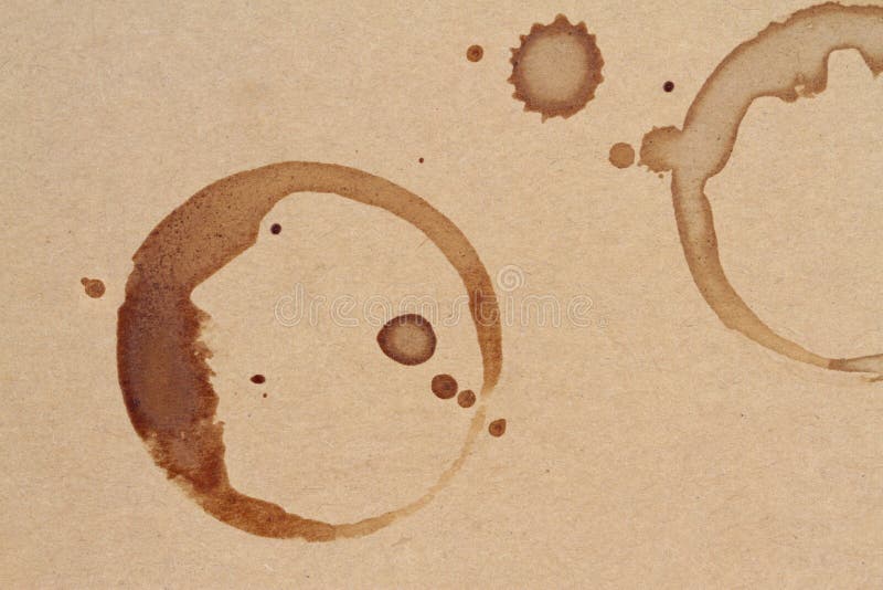 Coffee Cup Rings Stains on a Brown Paper Texture Stock Photo - Image of ...