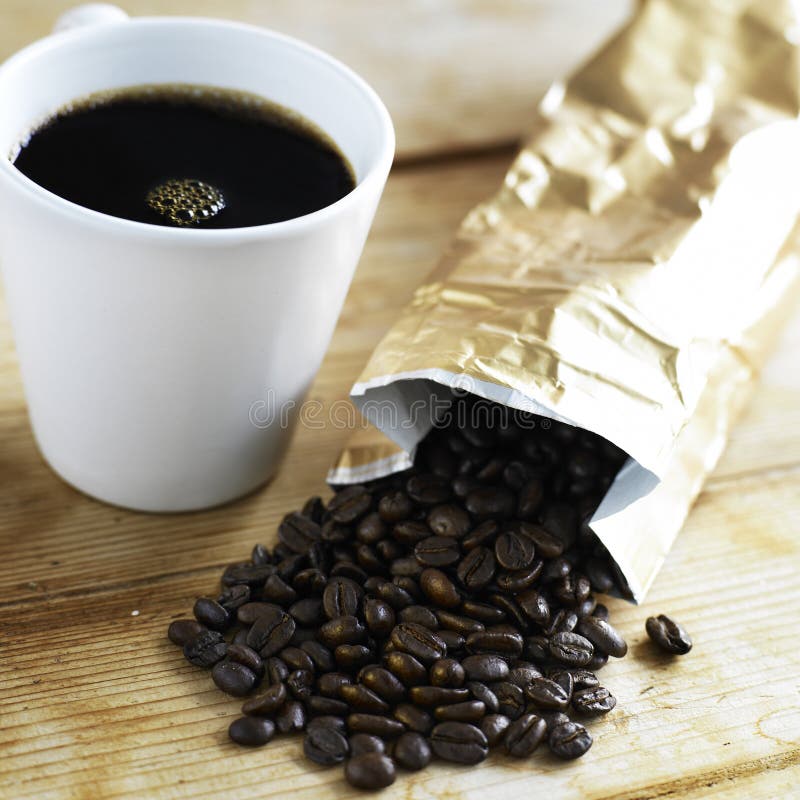 Coffee Cup and Roasted Coffee Beans Stock Image - Image of coffee ...