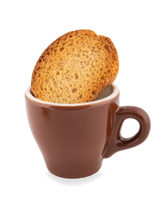 Coffee cup with rusk stock image. Image of coffee, breakfast - 197595625