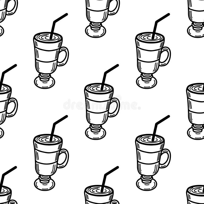 Coffee Cup Seamless Pattern Vector Illustration Stock Vector ...
