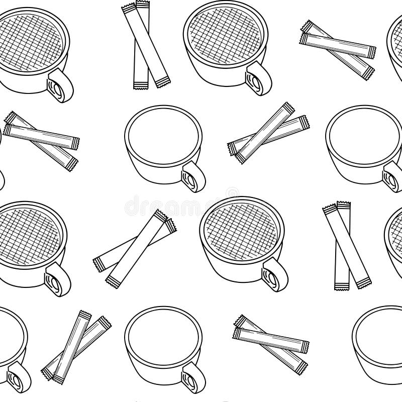 Coffee Cup Seamless Pattern Vector Illustration Stock Vector ...