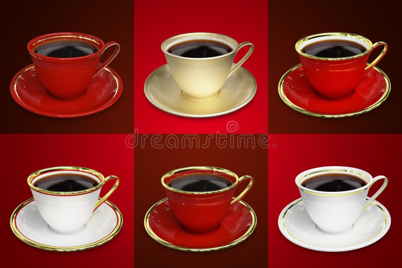 Coffee cup set stock illustration. Illustration of ideas - 54031659