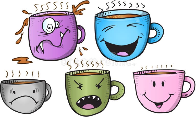 Wacky Coffee Cup Vector Set Stock Illustrations – 1 Wacky Coffee Cup ...