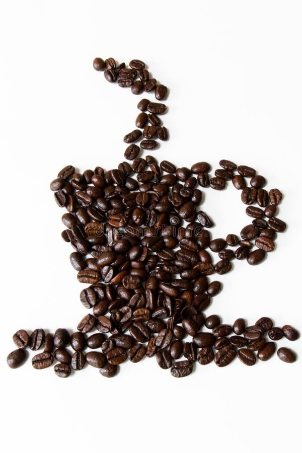 Owl Shaped Figure Made Out of Coffee Beans and Two Full Espresso Cups ...