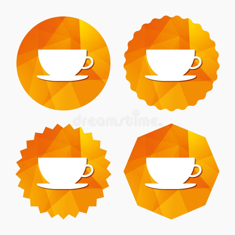 Coffee Cup Sign Icon. Coffee Button Stock Vector - Illustration of ...