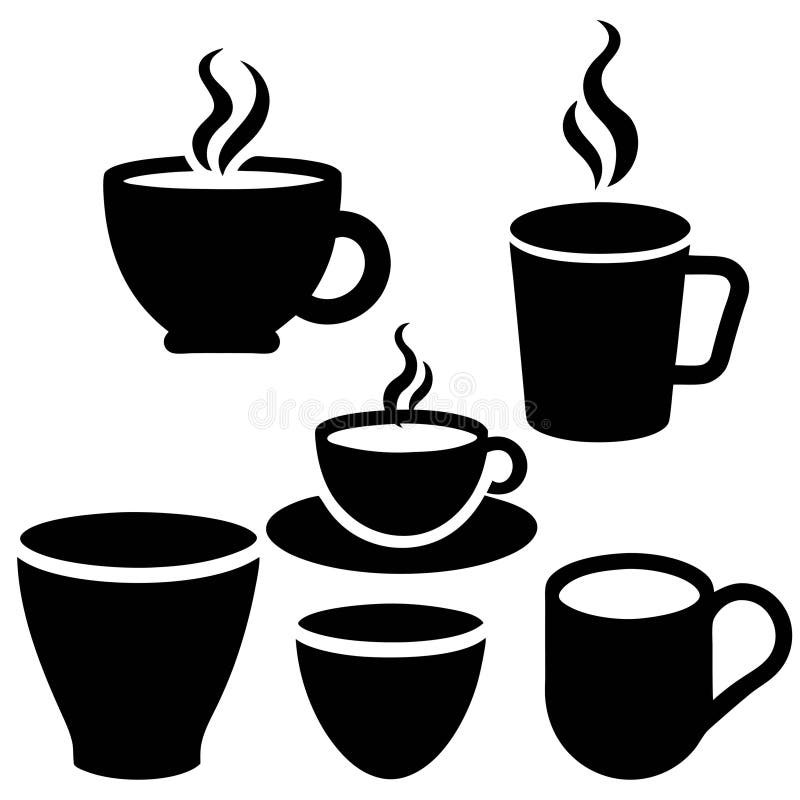 Coffee Cup Silhouette stock vector. Illustration of silhouette - 352346345