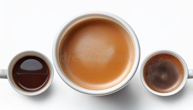 Coffee Cup Sizes Isolated on White Background Stock Illustration ...