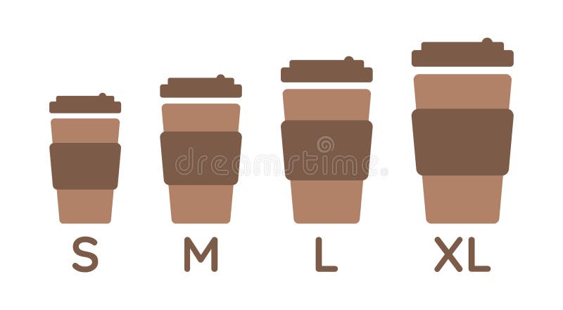 Coffee Cup Size S M L XL. Different Size - Small, Medium, Large and ... Coffee Cup Size S M L XL. Different Size - Small, Medium, Large and ...