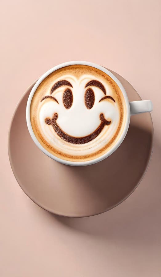Coffee Cup with a Smiley Face on it on Background Stock Illustration ...