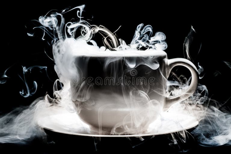 A Coffee Cup Smoke Abstract Art Stock Image - Image of cofe, background ...