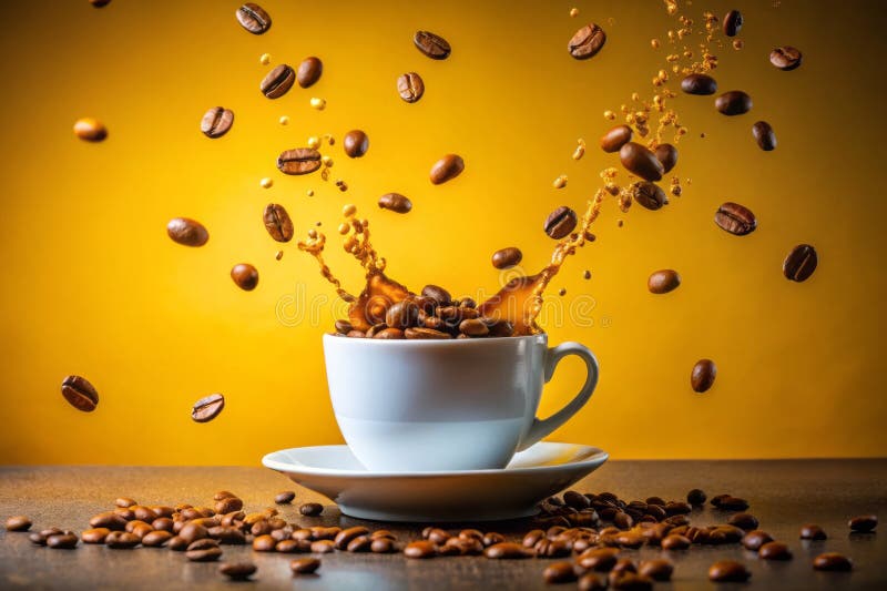 Coffee Cup Splash a Dynamic DocumentaryStyle Image of a Falling Cup ...