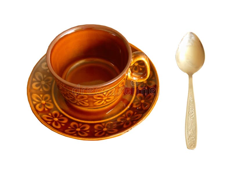 Coffee Cup and Spoon Isolated Stock Photo - Image of coffee, single ...