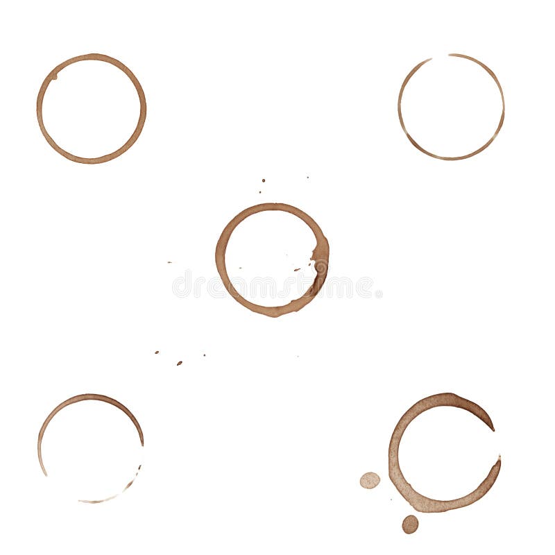 Coffee Rings Stains on White Paper Stock Image - Image of stamp, drop ...