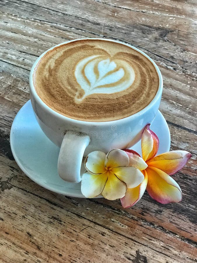 Coffee Cup with Spring Flower Stock Photo - Image of drink, delicious ...