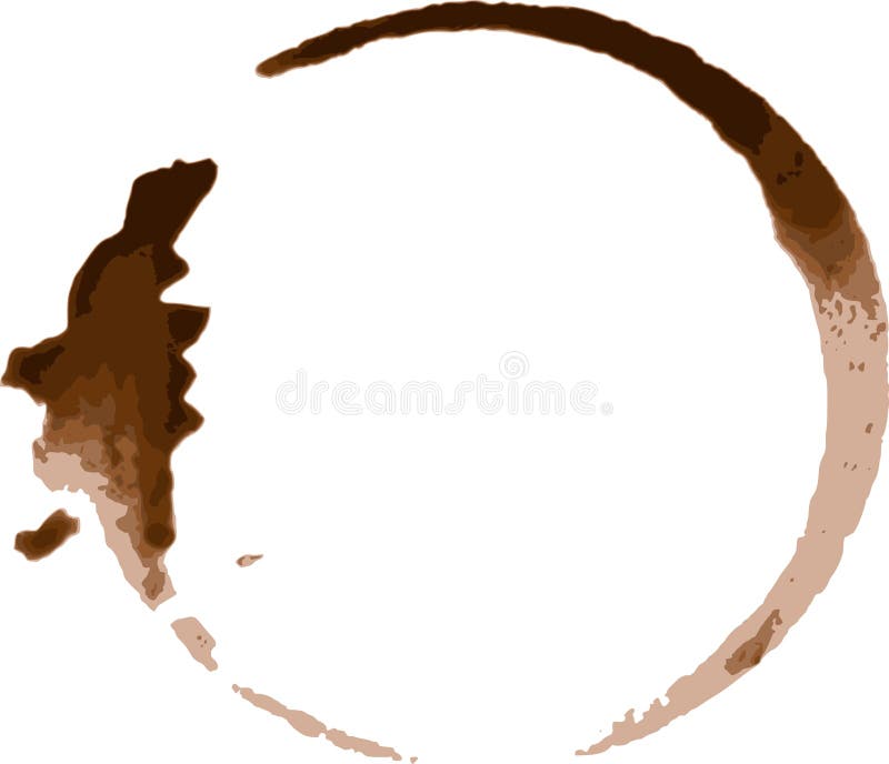 Coffee Cup Stain Ring Forming a Circle on White Background, Perfect for ...