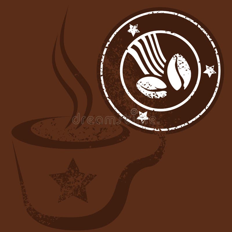 Coffee Cup and Stamp stock vector. Illustration of scented - 4825000
