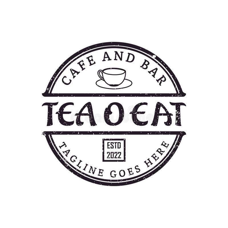 Coffee Cup Stamp for Cafe Label Emblem Sticker Logo Design Stock Vector ...