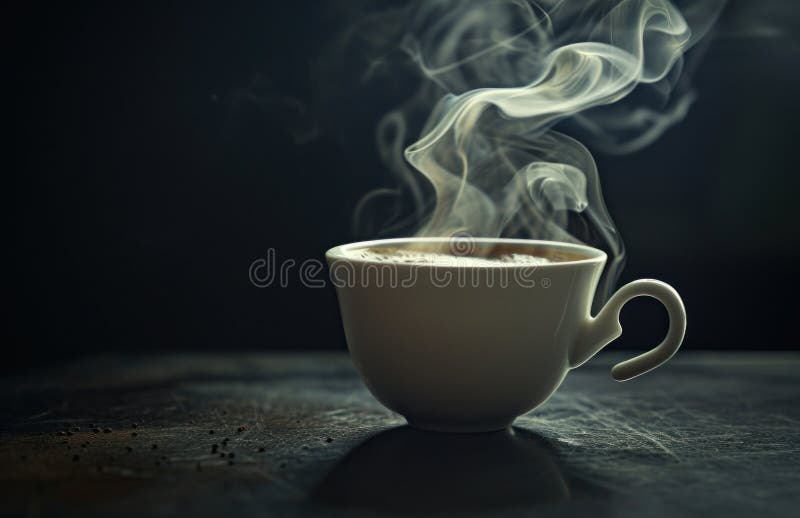 Coffee Cup with Steam Coming Out of it Stock Image - Image of closeup ...