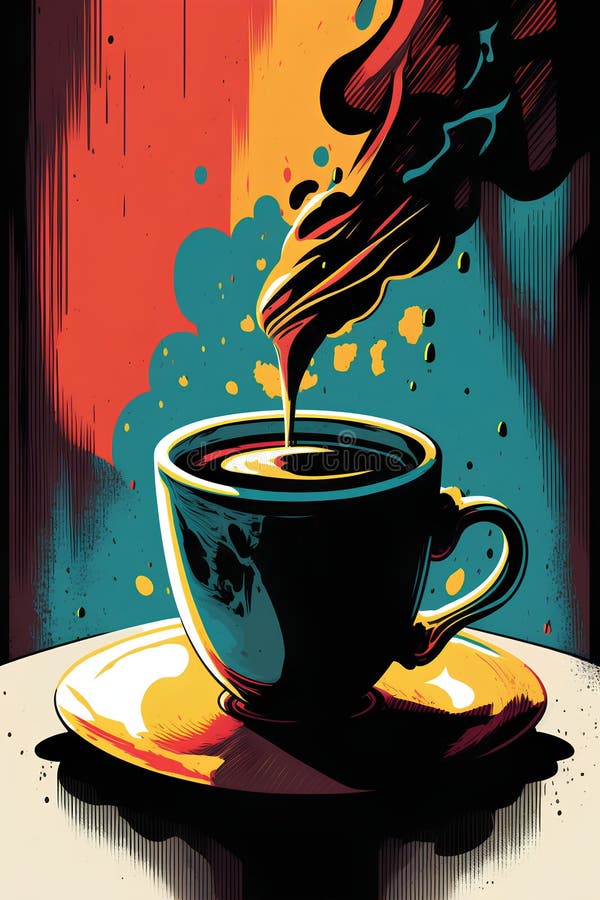 Coffee Cup with Steam. Pop Art Retro Vector Illustration Stock ...