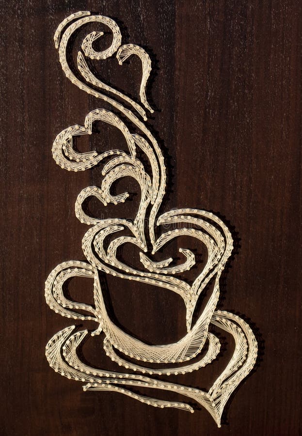 Coffee cup String art stock image. Image of string, creativity - 29276679