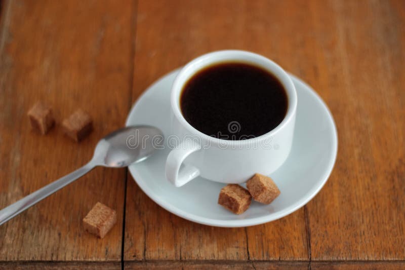 Coffee cup with sugar stock photo. Image of foam, wood - 244318292