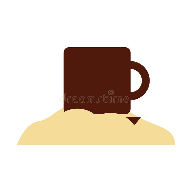 Coffee cup with sugar stock vector. Illustration of grains - 95930077