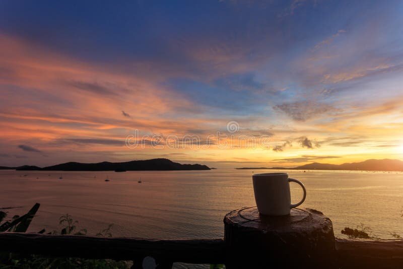 Sunset in a cup of coffee stock image. Image of saucer - 49422159