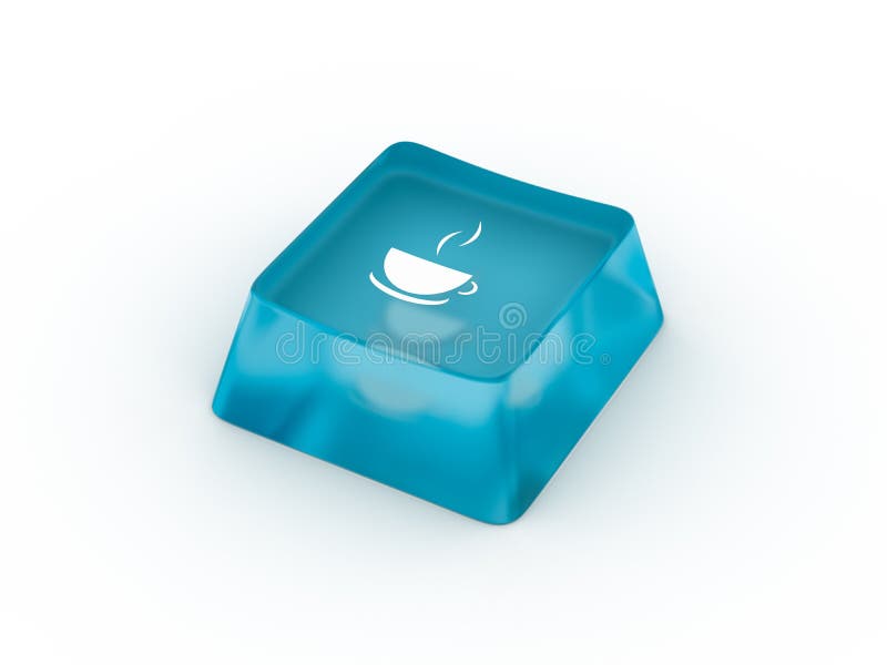 Coffee Cup Symbol on Keyboard Button. 3D Rendering Stock Illustration ...