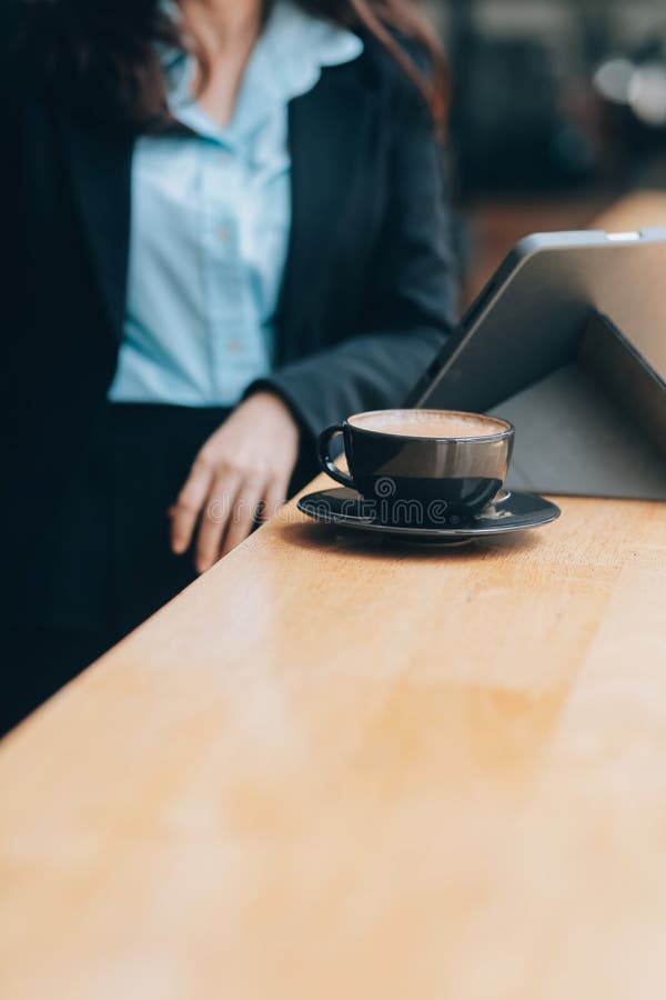Coffee Cup on the Table with Computer Keyboard for Business Concept ...