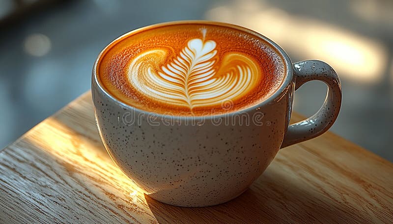 Coffee Cup on Table, Heat and Freshness Blend Generated by AI Stock ...