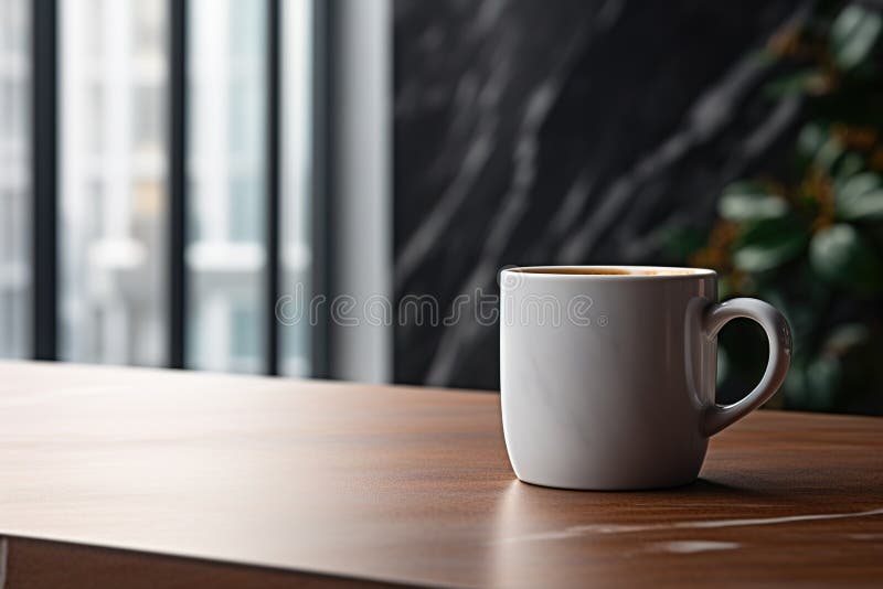 Coffee Cup on the Table in Morning, Generative Ai. Stock Illustration ...
