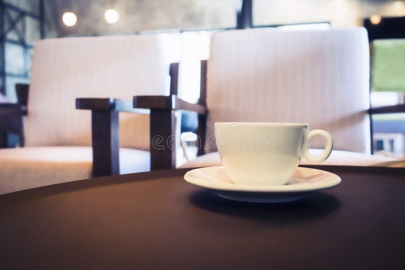 Coffee Cup on Table Seats Cafe Restaurant Stock Photo - Image of retail ...