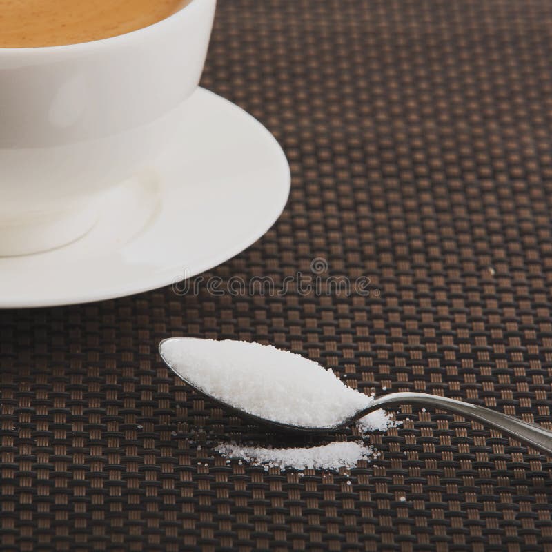 Coffee cup with tea spoon stock image. Image of cafeteria - 77077461